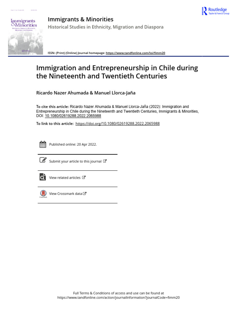 Immigration's Impact on Chilean Entrepreneurship | PDF | Chile ...