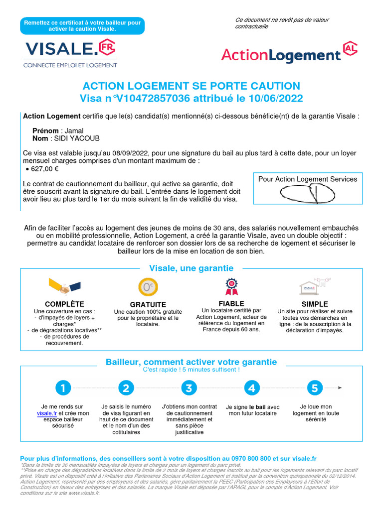 Garantie Visale Action Logement | PDF