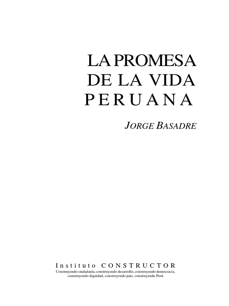 Jorge Basadre - La Promesa de La Vida Peruana | PDF | Perú | República