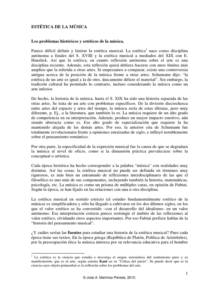 Estc3a9tica Musical | PDF | Platón | Pensamiento