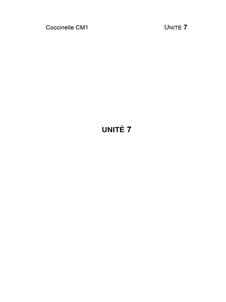 Guide CM1 Unité 7 | PDF | Développement personnel