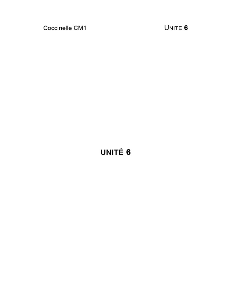 Guide CM1 Unité 6 | PDF