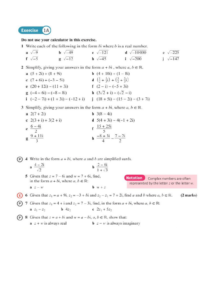 Complex Number Textbook Exercise 2 | PDF
