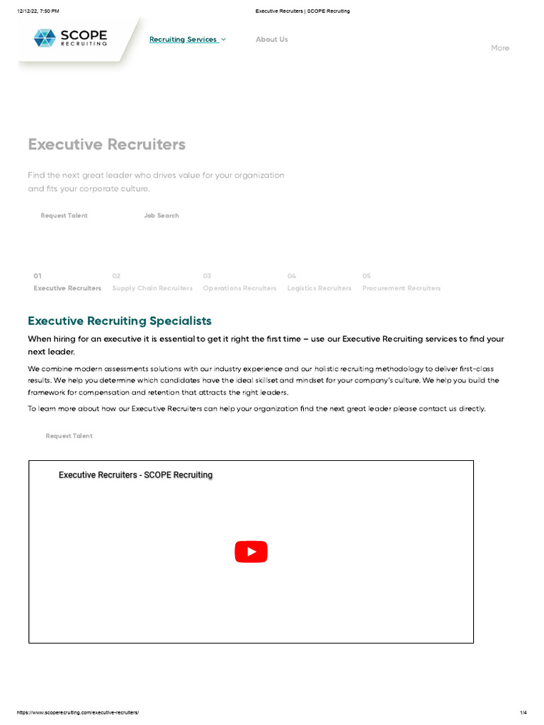 Executive Recruiters - SCOPE Recruiting | PDF | Recruitment | Employee Retention