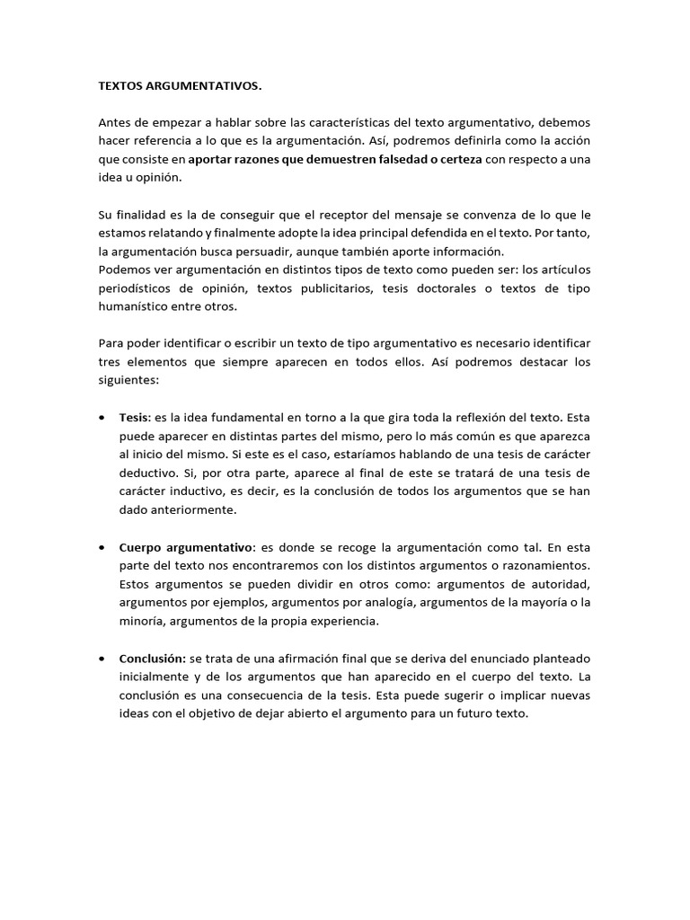 Textos Argumentativos | PDF