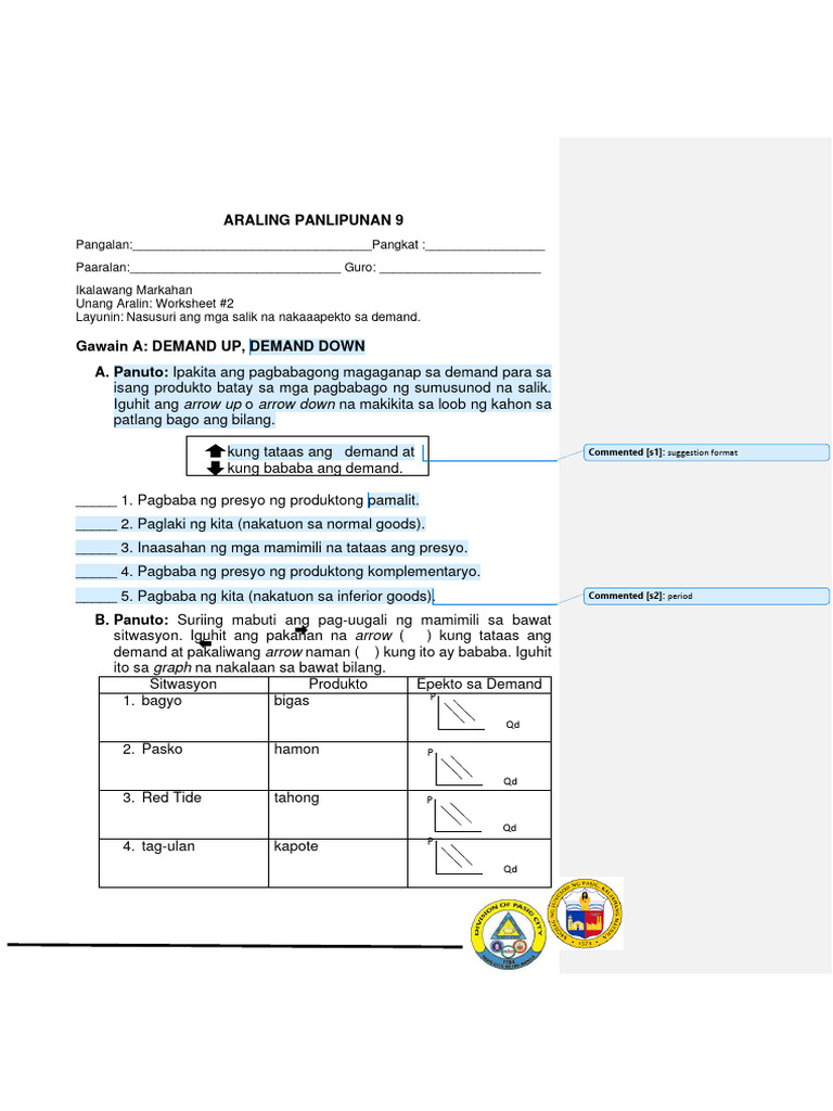 Araling Panlipunan 9: P QD P QD P QD P QD | PDF