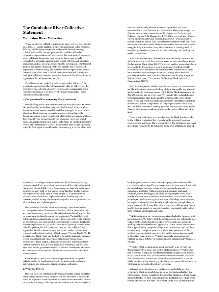 3_Combahee River Collective (1977) Statement | PDF