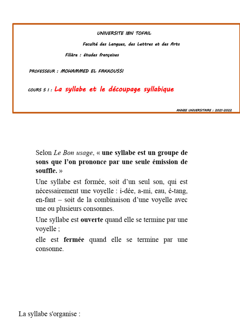 Découpage syllabique en français | PDF | Poésie