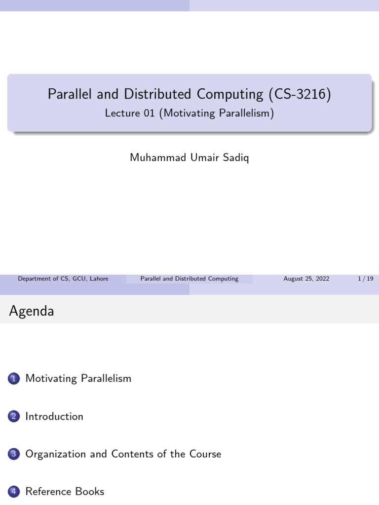 Lecture 01 Pdf Parallel Computing Distributed Computing