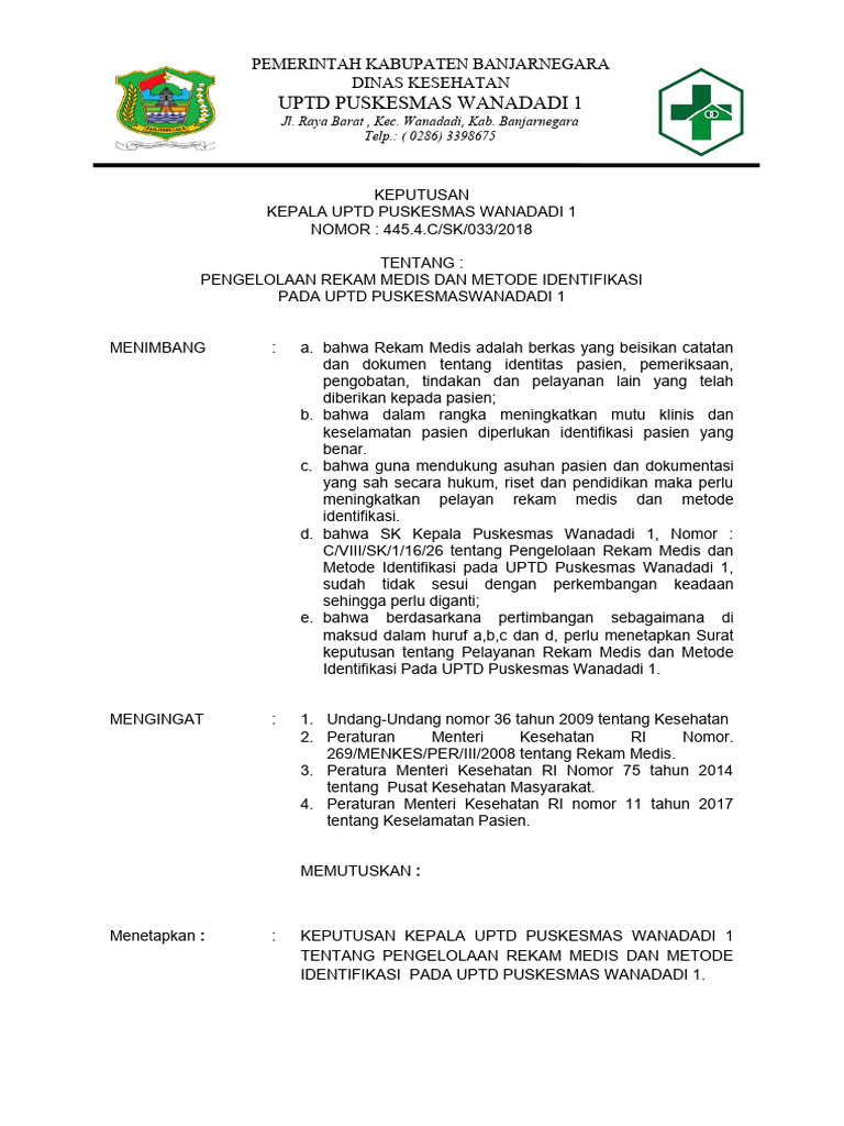 8.4.3 SK Pelngelolaan RM Dan Metod Identifikasi | PDF