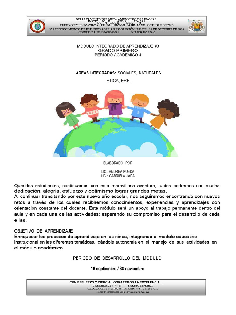 4p Modulo Sociales Primer Grado. | PDF | Artes del Lenguaje y Comunicación