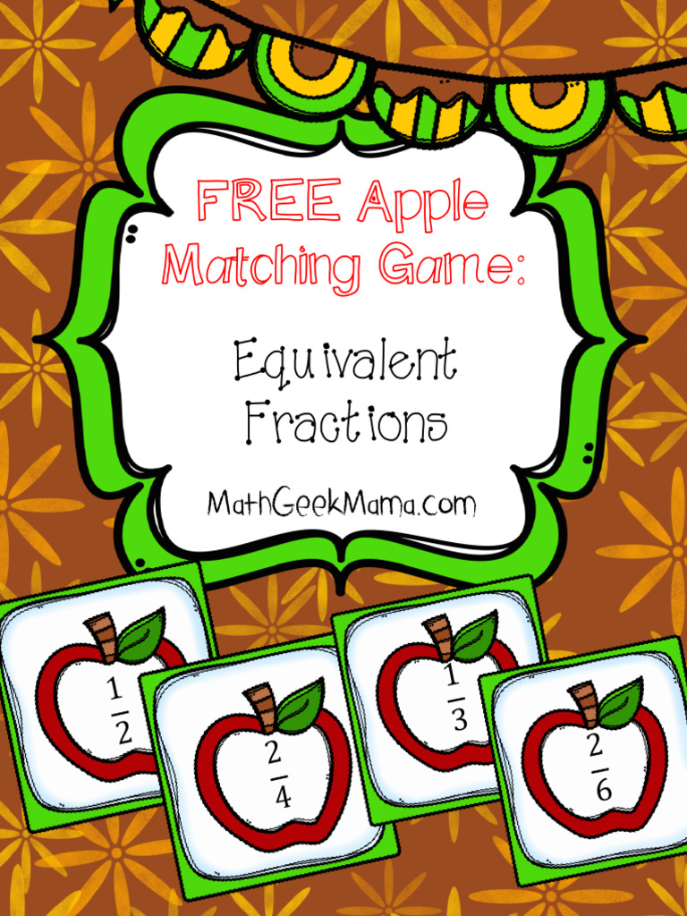 Apple Equivalent Fractions Matching Game | PDF | Software | Computing
