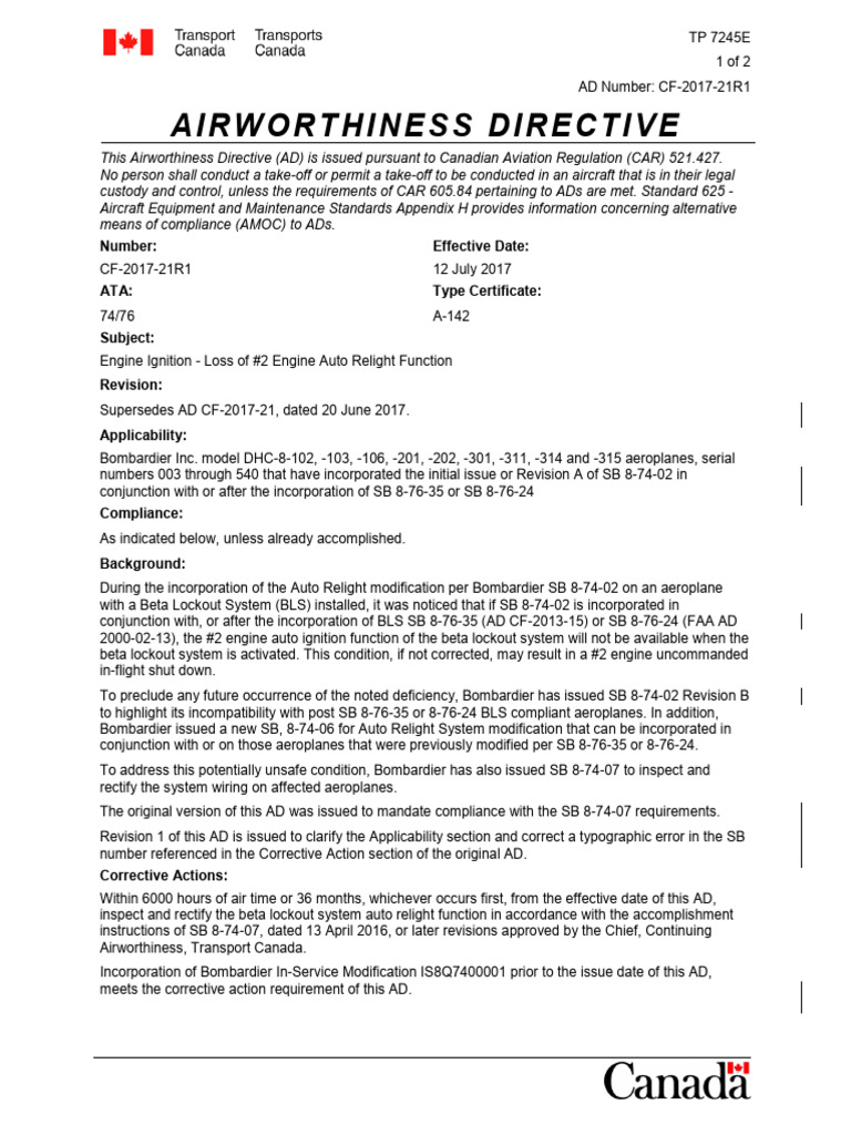 Airworthiness Directive | PDF | Business | Technology & Engineering