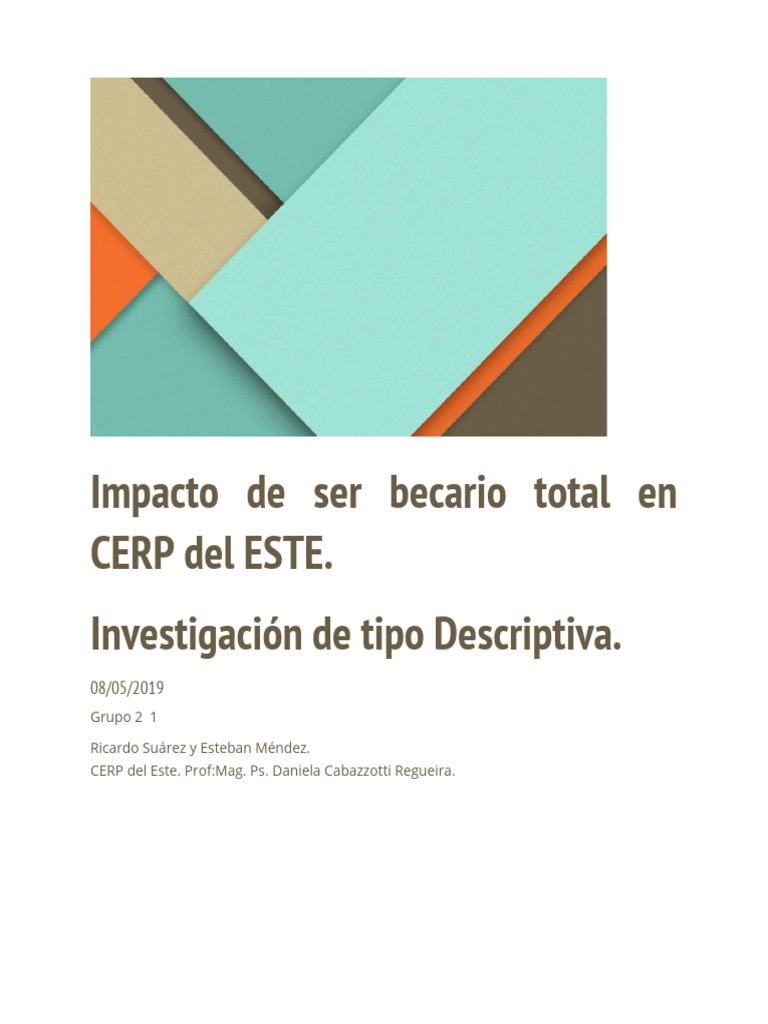 Investigación, Becarios CERP Del Este. | PDF | Metodología de encuesta | Maestros