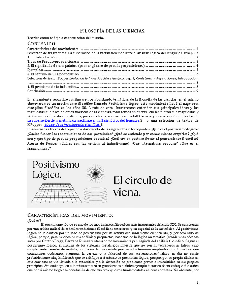 Filosofía de las ciencias repartido, Bachillerato. | PDF | Razonamiento ...