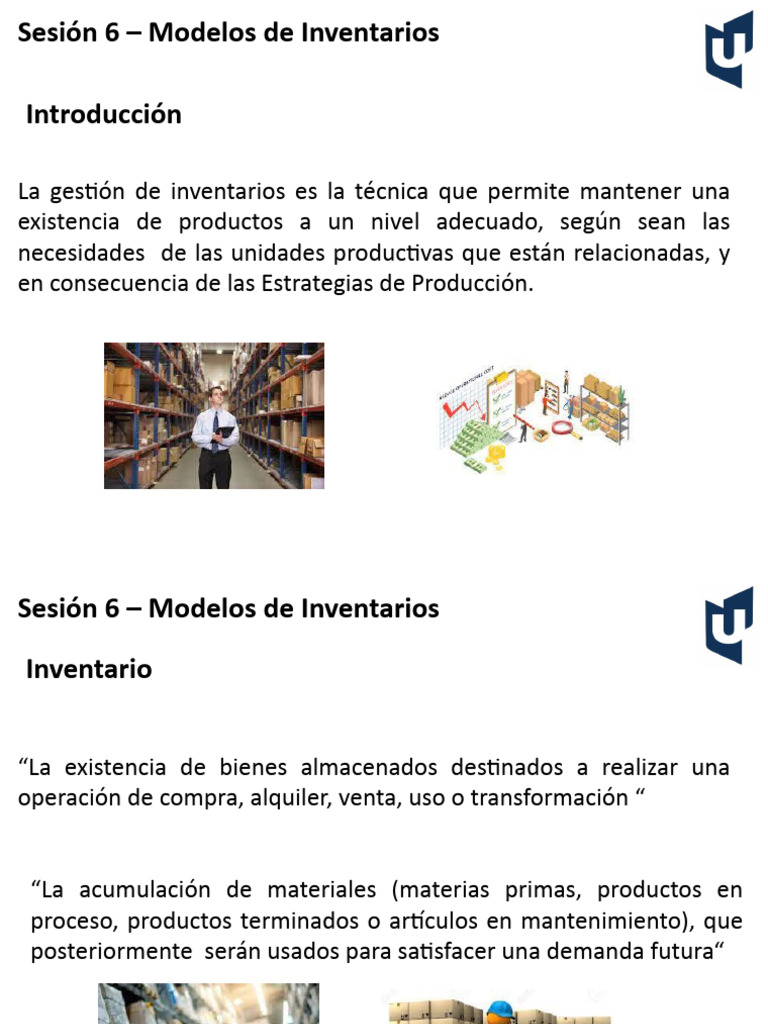 Sesión 6 – Modelos de Inventarios | PDF | Inventario | Business