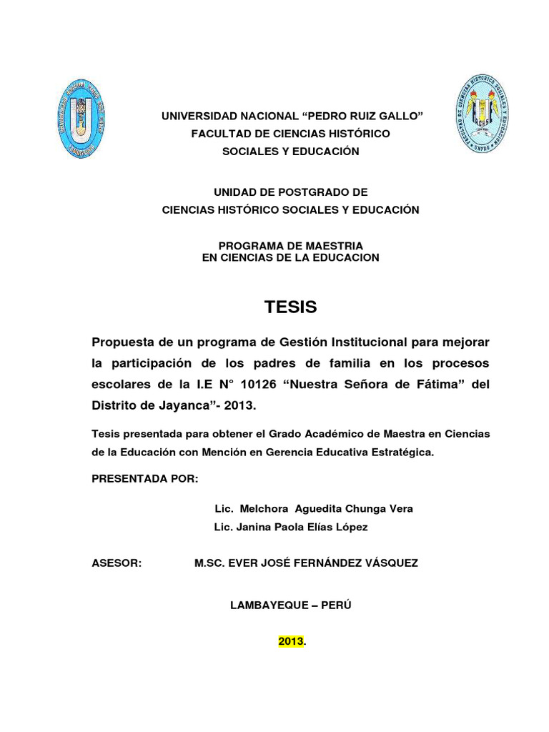 Chunga Vera Melchora Aguedita y Elías López Janina Paola | PDF