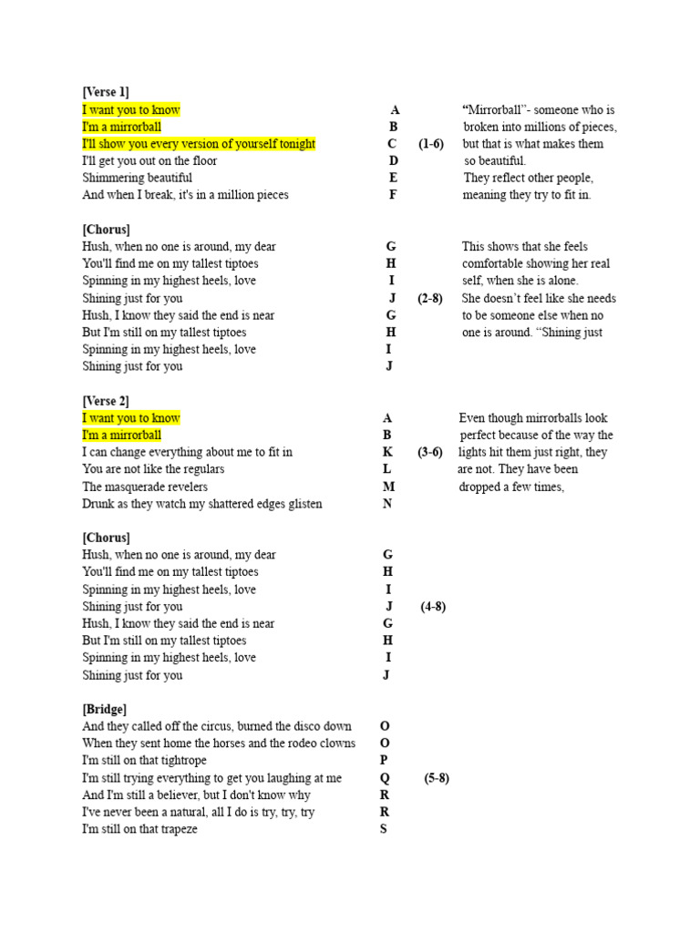 Mirror Ball | PDF | Songs