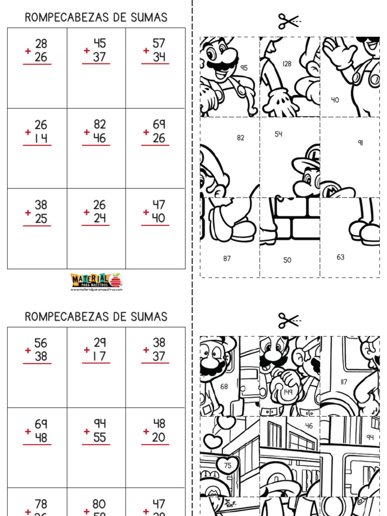 Rompecabezas de Sumas para Primaria | PDF