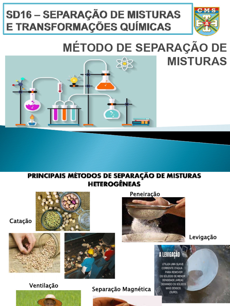 SD16 - Separação de Misturas e Transformações Químicas | PDF