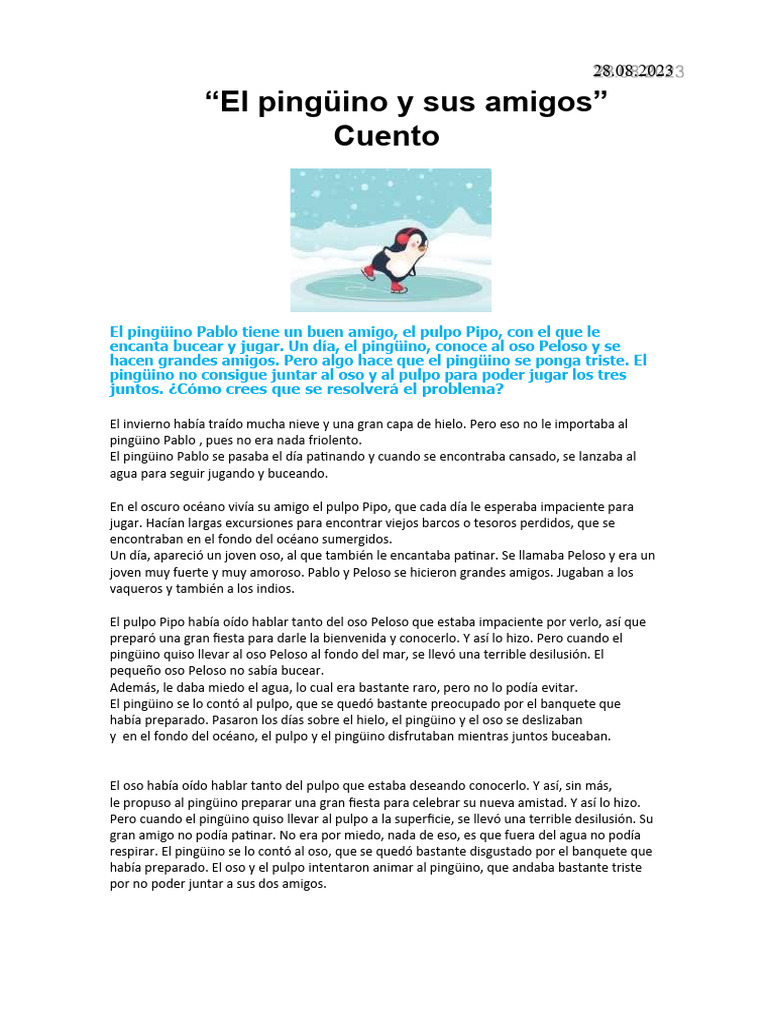 El pingüino y sus amigos corregido III | PDF