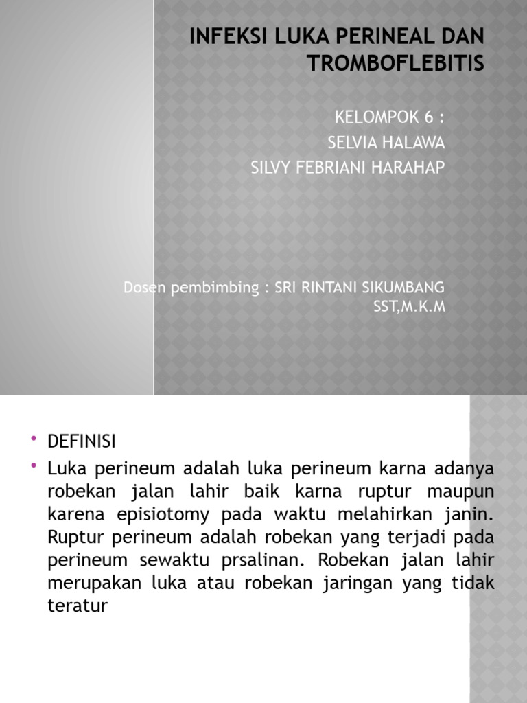Infeksi Luka Perineal Dan Tromboflebitis | PDF