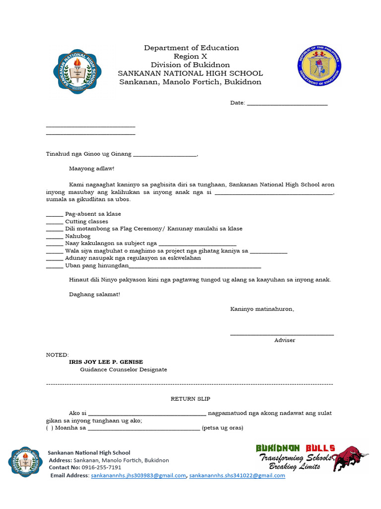 Guidance Slip Forms For Parents (AutoRecovered) | PDF