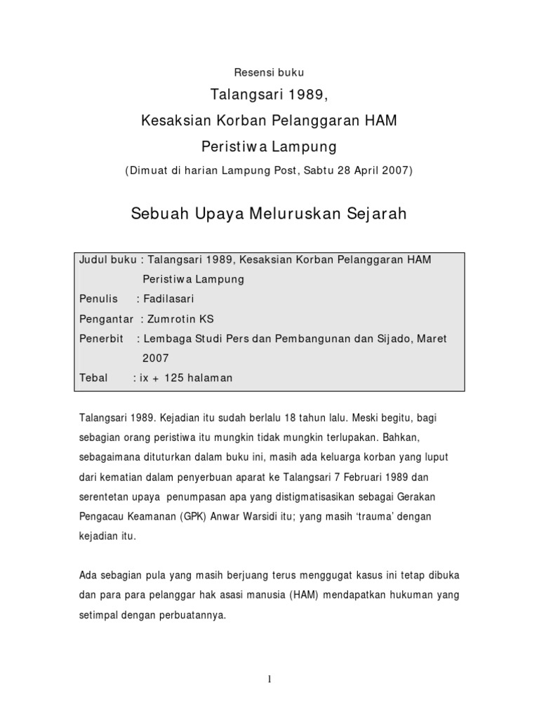 resensi_buku_talangsari_1989 | PDF