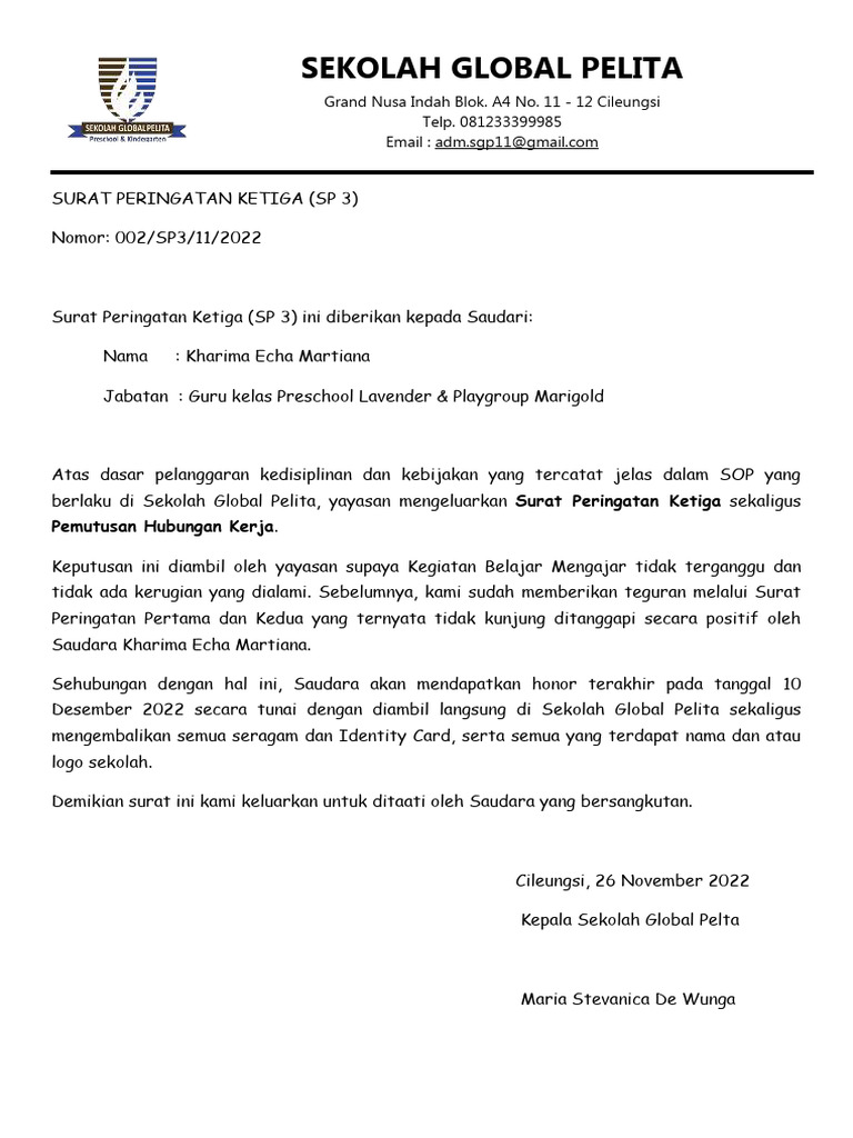 Surat Sp 3 Ms Echa Pdf