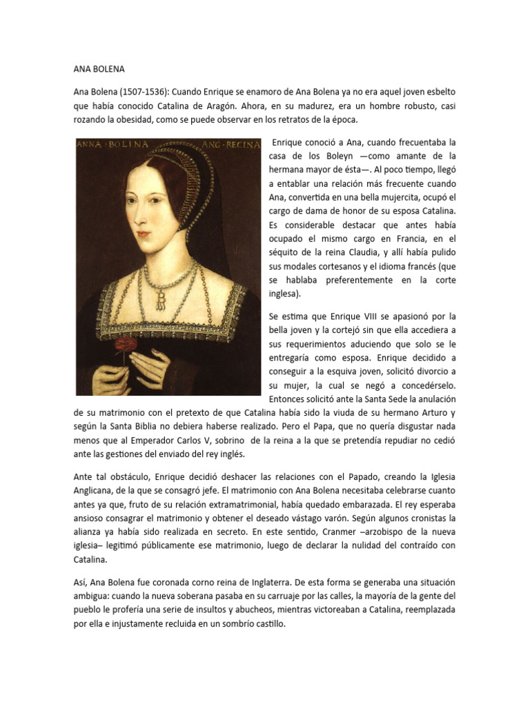 Biografía de Ana Bolena: Reina y Tragedia | PDF | Anne Boleyn