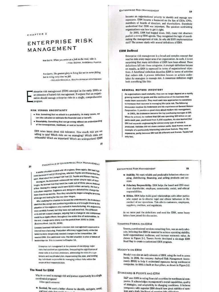 Risk Management Chapter 2 | PDF