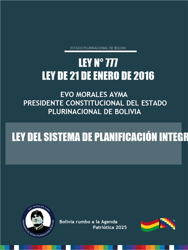 Ley 777: Sistema de Planificación Integral | PDF