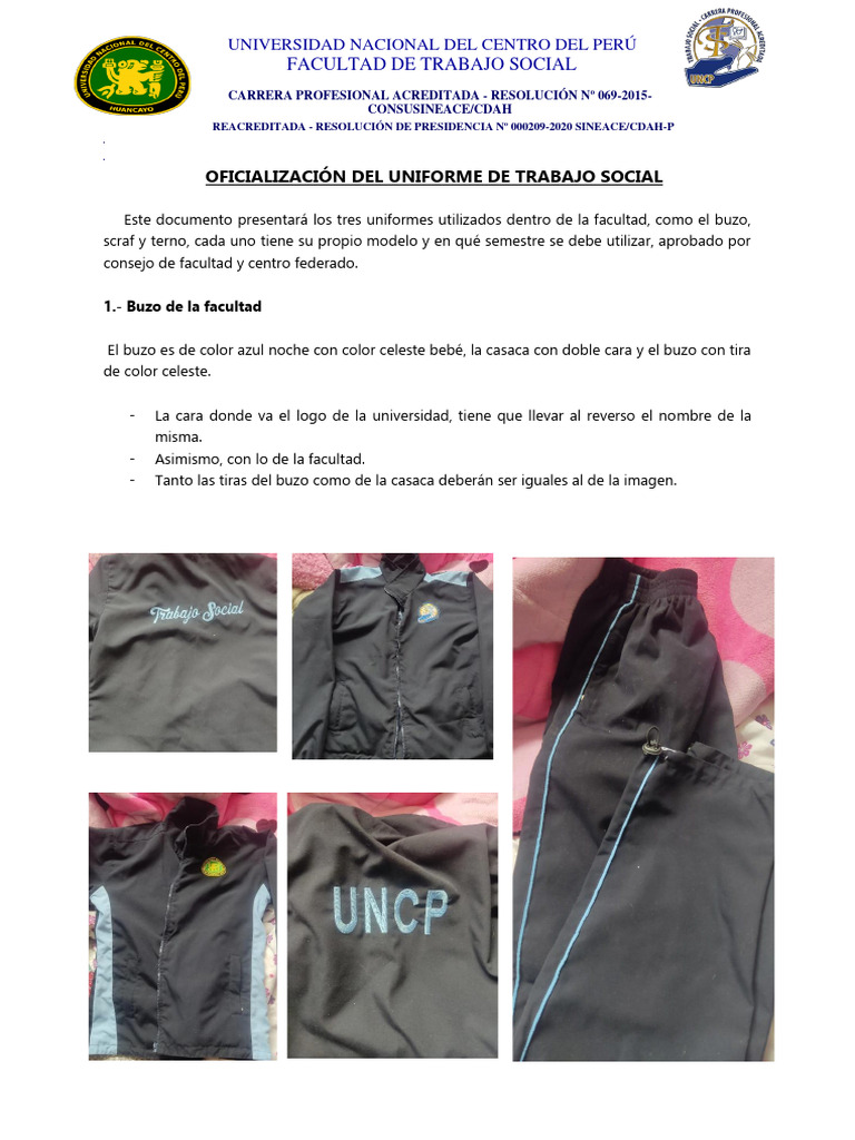 Oficialización Del Uniforme de Trabajo Social | PDF