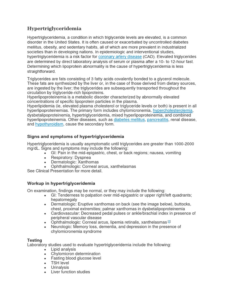 Hypertriglyceridemia | PDF
