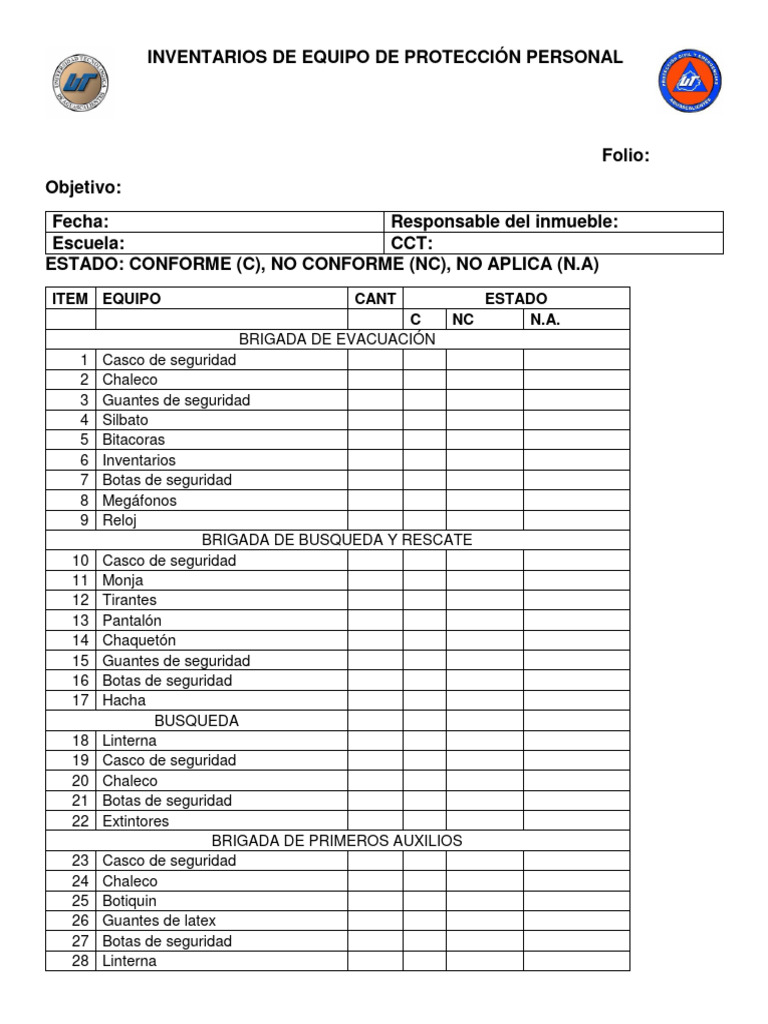 INVENTARIOS DE EPP - Planeacion y Gestion Del Riesgo II | PDF