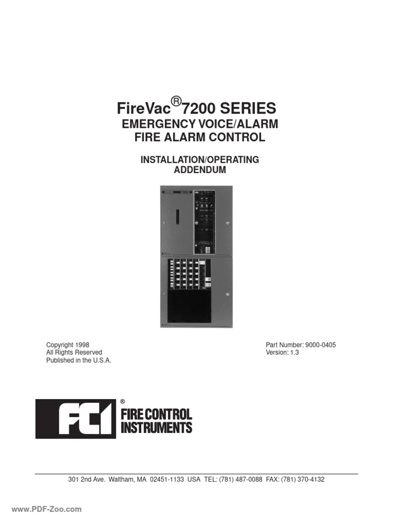 Fire Control Instruments - FireVac 7200 Series v1.3 Installation Manual ...
