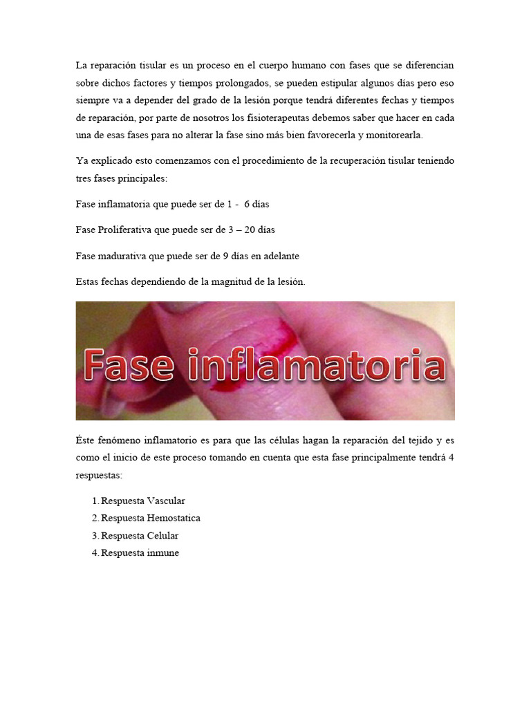 Reparacion Tisular Completa | PDF | Inflamación | Hemostasia Reparacion Tisular Completa | PDF | Inflamación | Hemostasia