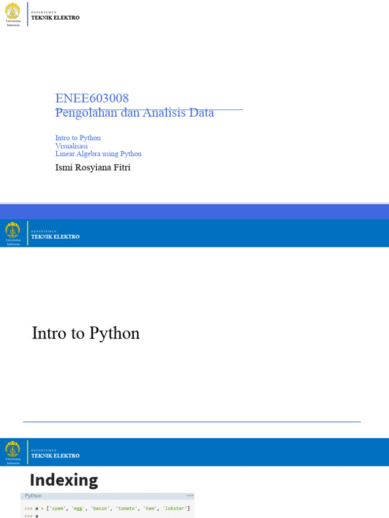 Pengantar Python dan Aljabar Linear UI | PDF