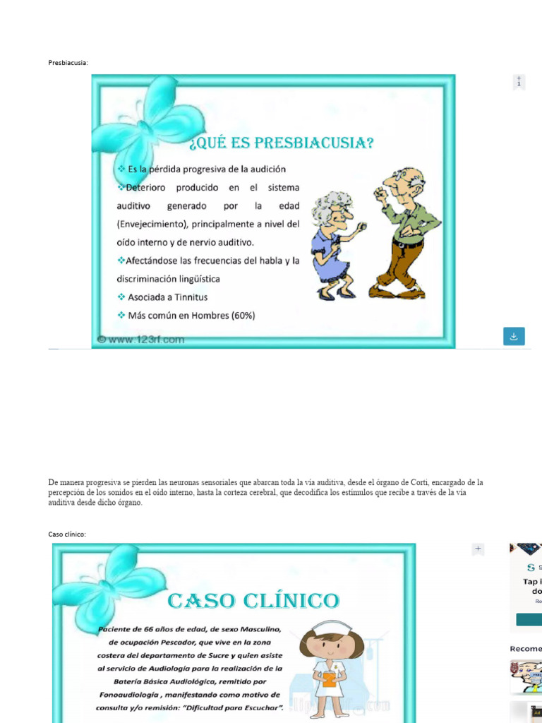 Presbiacusia: Pérdida Auditiva Progresiva | PDF