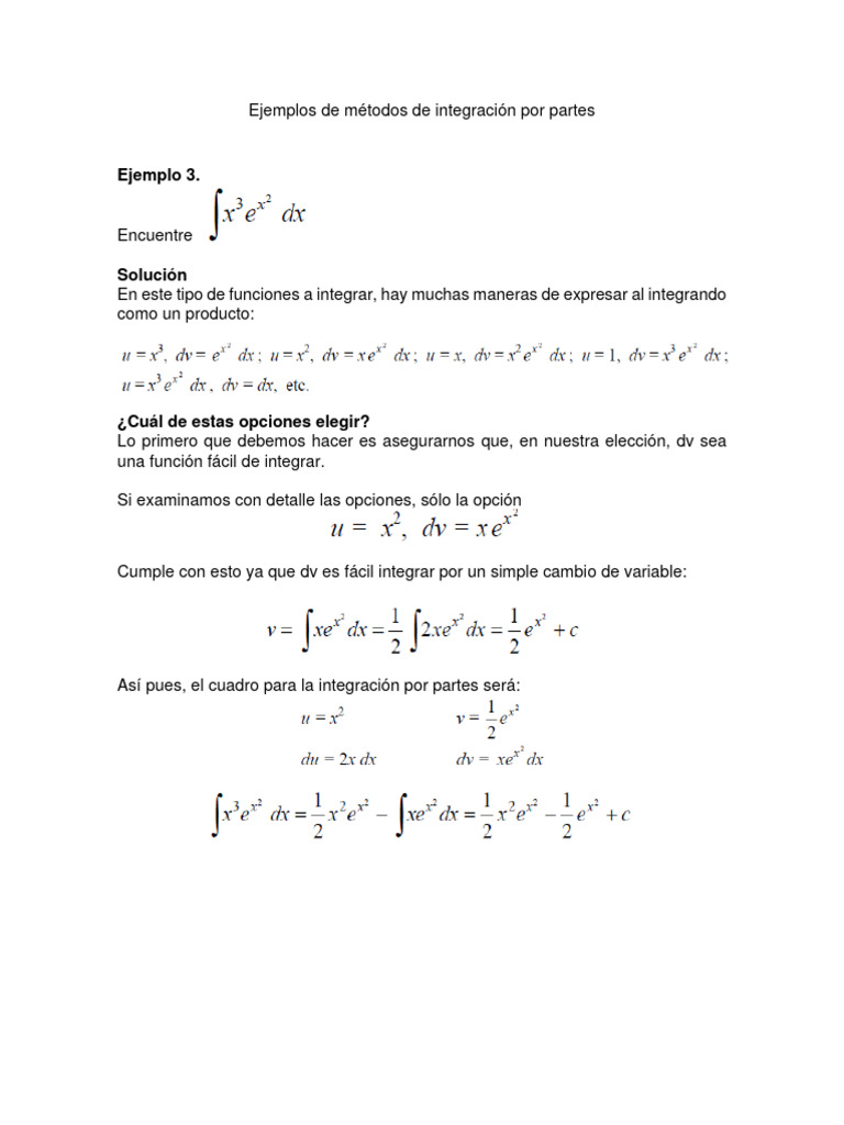 Ejemplos de Métodos de Integración Por Partes | PDF