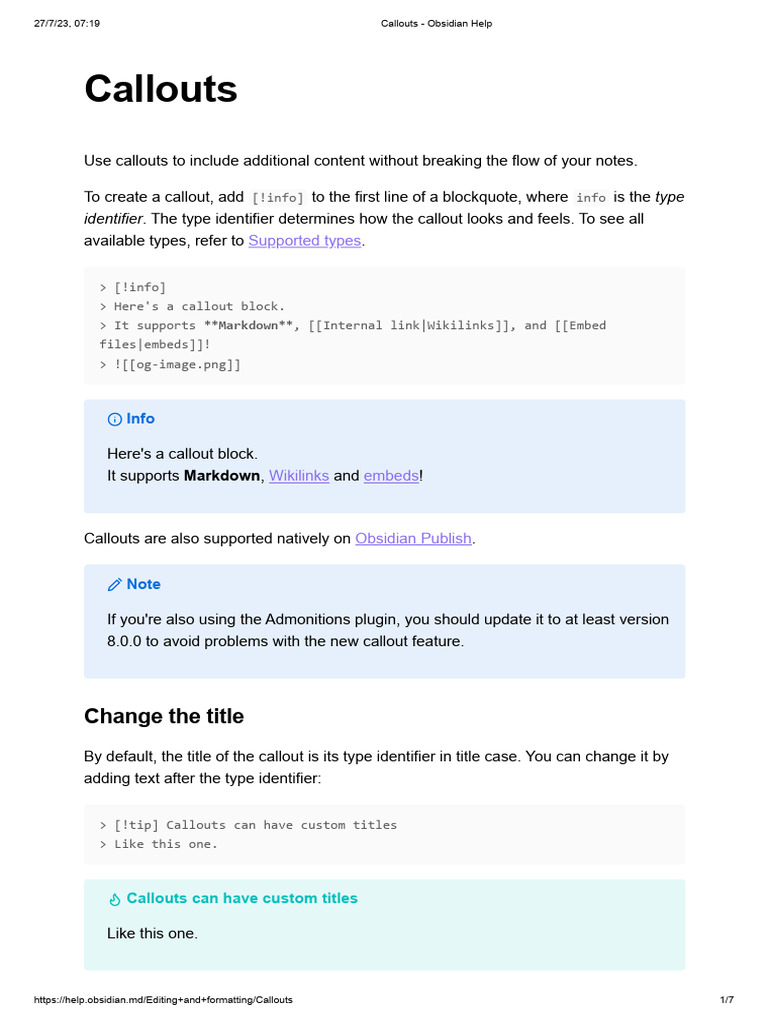Callouts - Obsidian Help | PDF | Computer Engineering | Computer Science