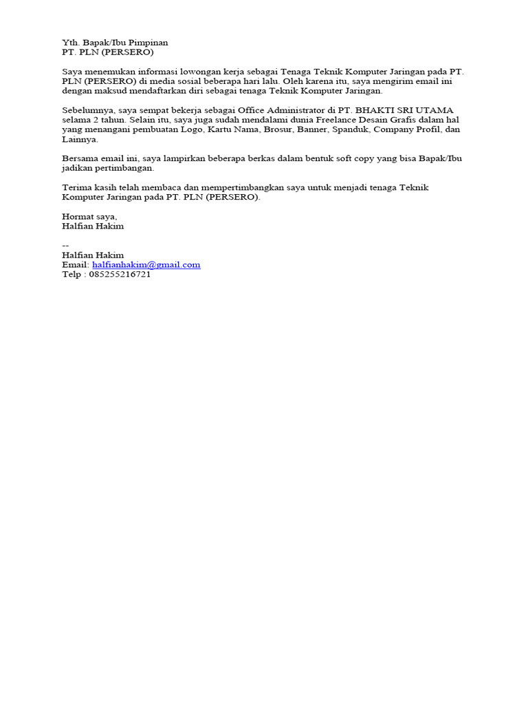 Contoh Format Body Email | PDF