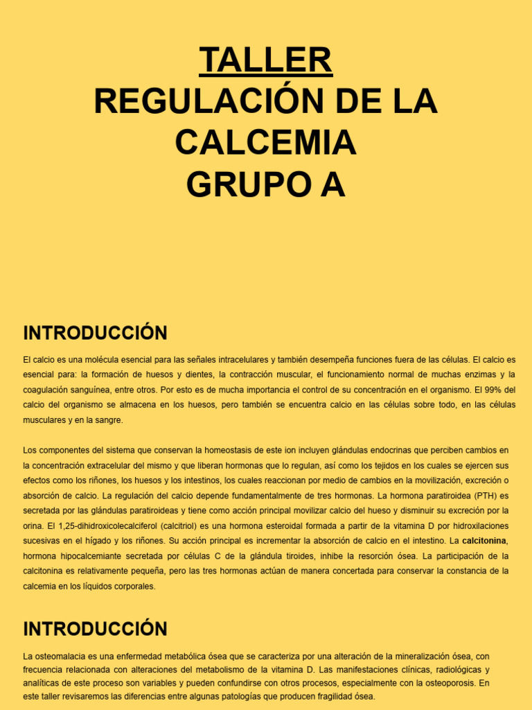 Grupo A - Regulación de La Calcemia | PDF