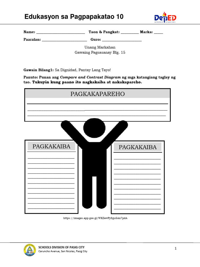 EsP 10 Q1 G.Pagsasanay 15 | PDF