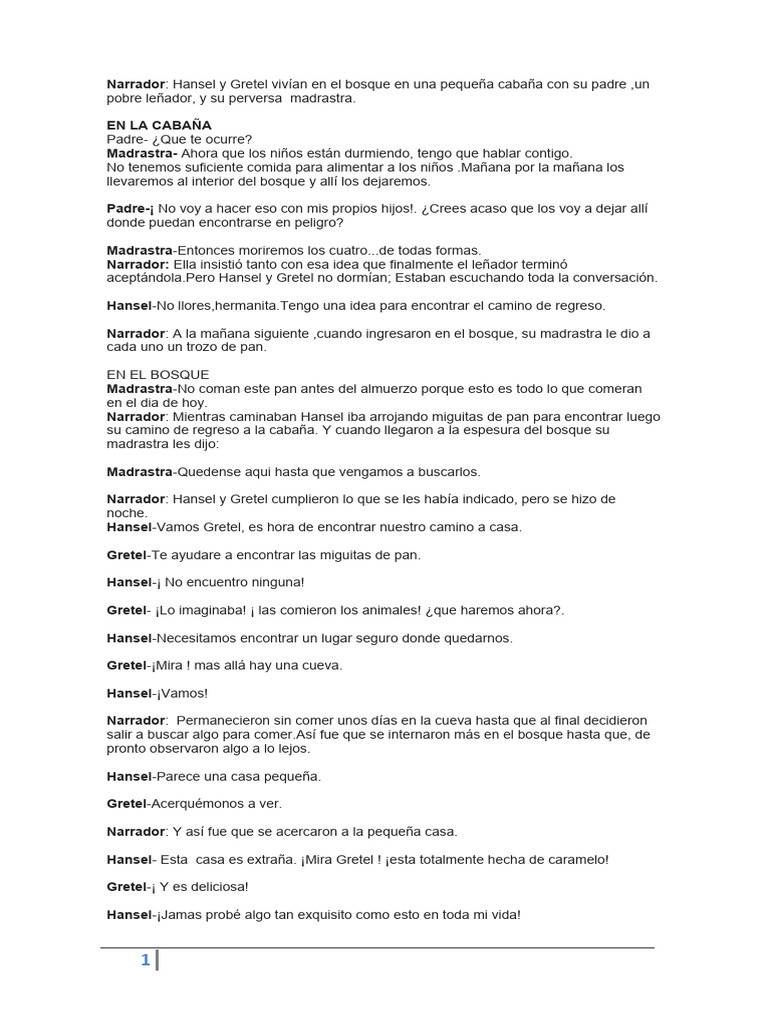 Guion Hansel y Gretel | PDF