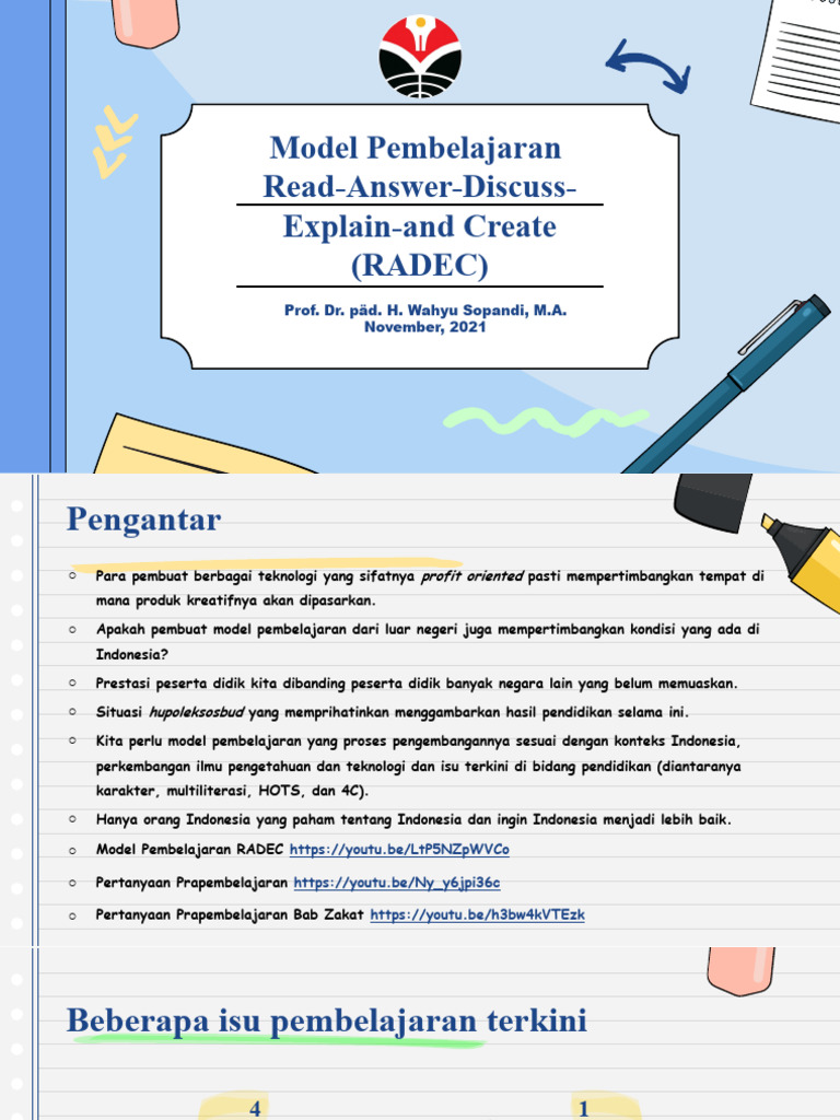 Pengantar Penyusunan Perangkat Pembelajaran RADEC Gel 11 SDN 113 Banjarsari | PDF