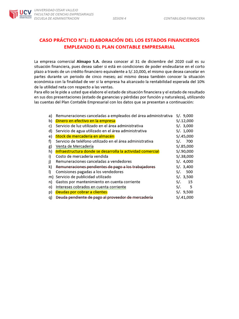 2.caso Elaboracion de EEFF Utilizando El PCE | PDF