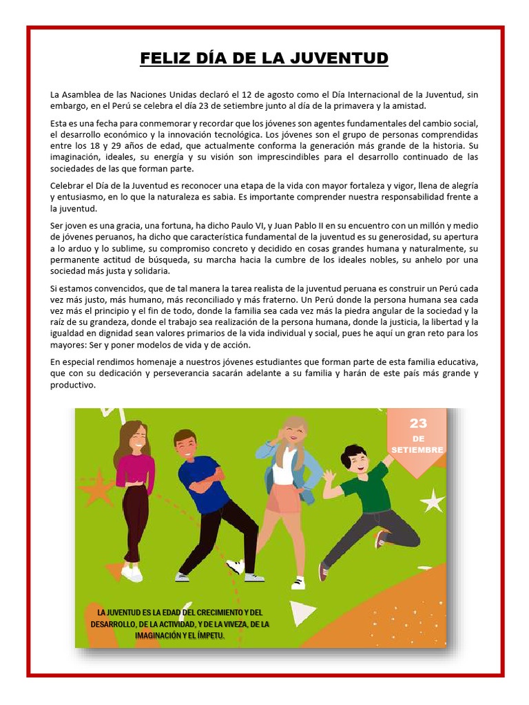 DIA DE LA JUVENTUD | PDF