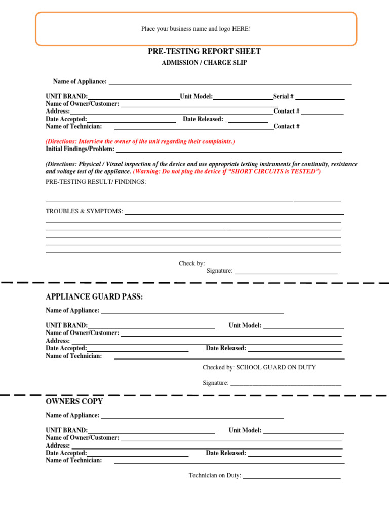 Pre Testing Report Sheet | PDF