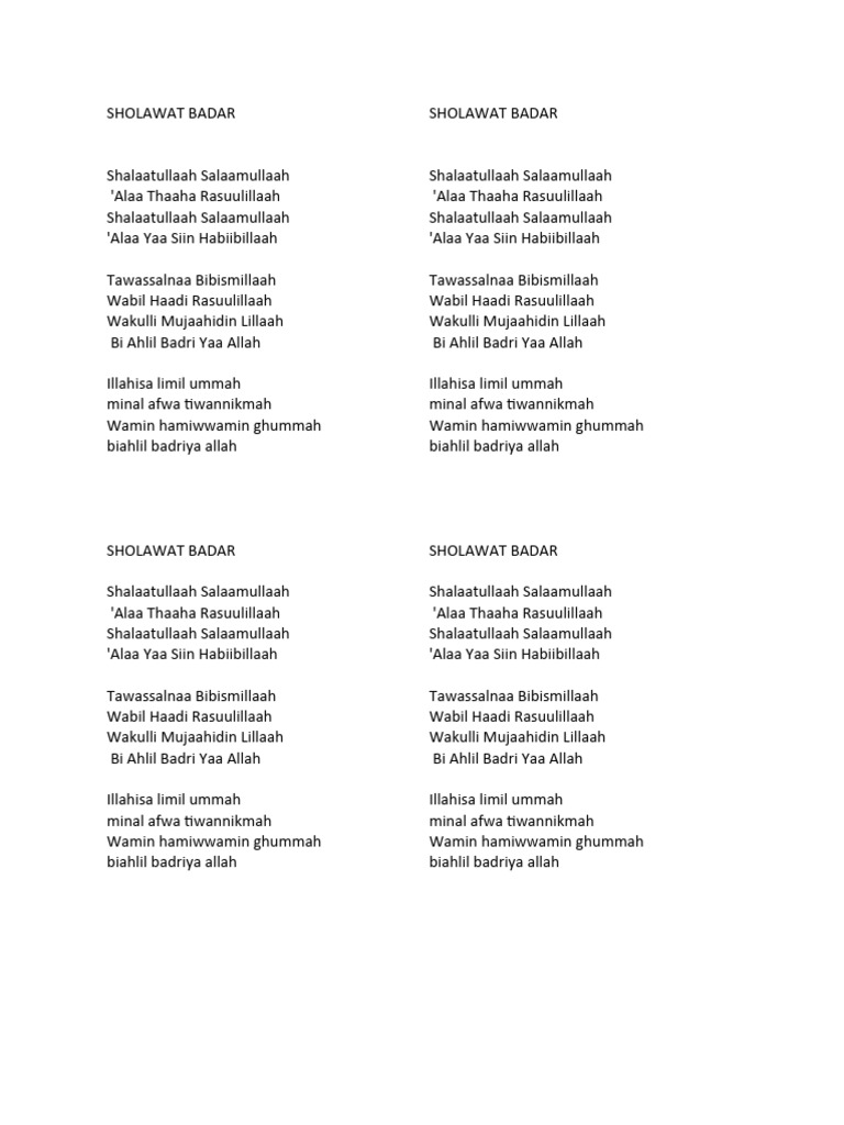 Sholawat Badar | PDF